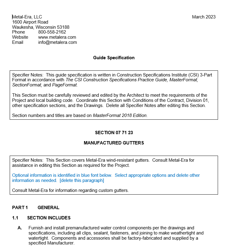 Scuppers and Collector Boxes